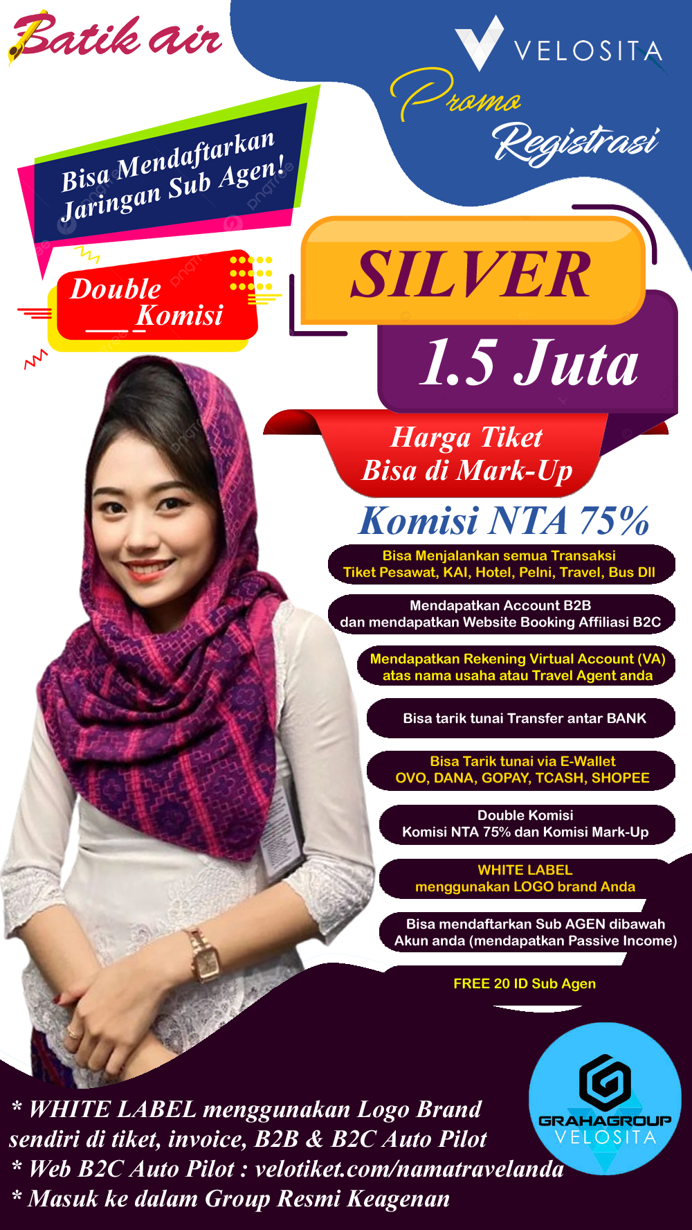 PAKET KEAGENAN – Peluang Bisnis Tour Travel Agen Tiket Pesawat Online Resmi Velosita